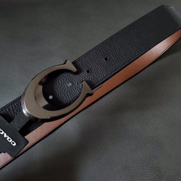 Coach | Accessories | New Coach Men Logo Signature C Leather Belt Black ...